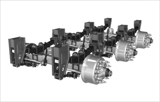 Trailer Axle Underslung Suspension (Triple) - Diagram and Specification